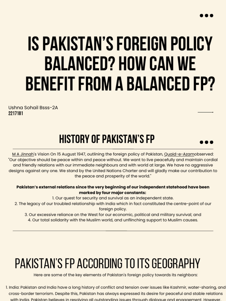 Presentation Is Pakistans Foreign Policy Balanced | PDF | Pakistan ...