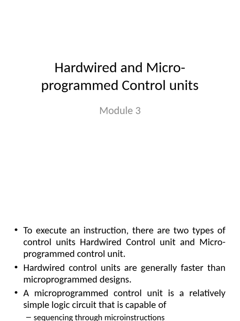 12-ALU - Data Path and Control Unit - Hardwired Control Unit and Micro ...