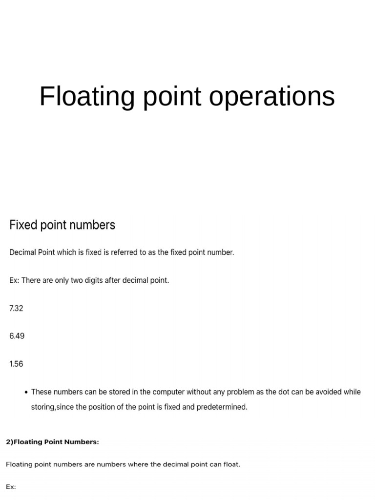 10-Algorithms For Floating Point Arithmetic Operations - Representation of Nonnum | PDF