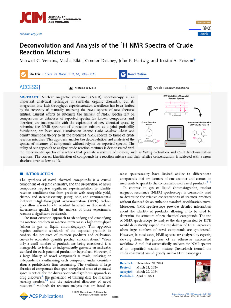 Venetos Et Al 2024 Deconvolution and Analysis of The 1h NMR Spectra of ...