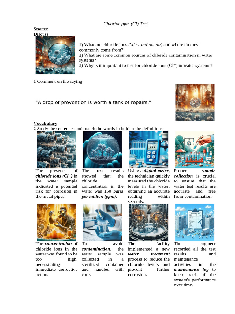 Chloride PPM CI Test - Lesson | PDF | Chloride | Water