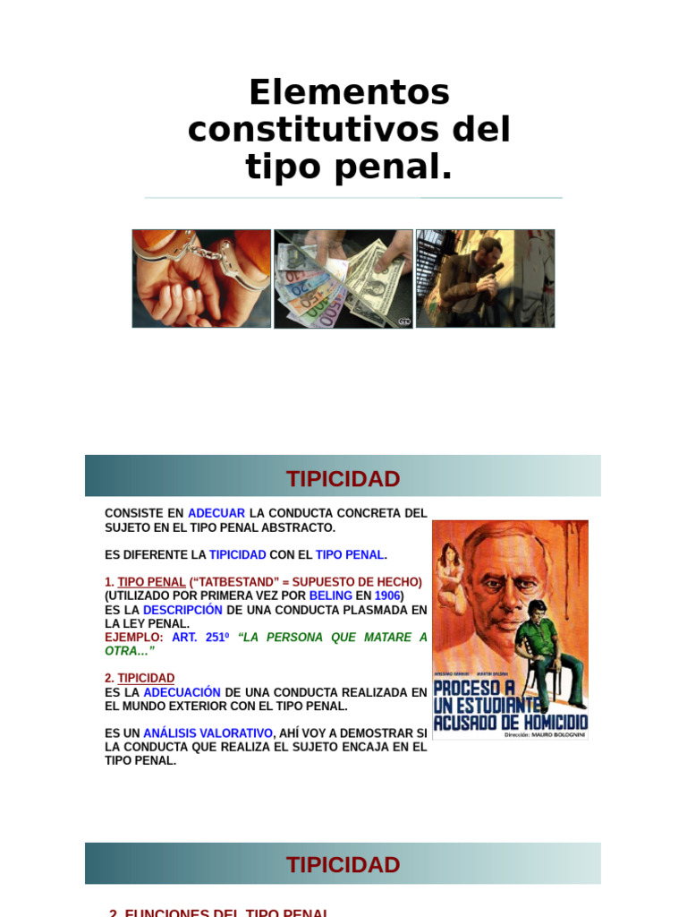 Elementos del Tipo Penal y Tipicidad | PDF | Intención (Derecho Penal ...