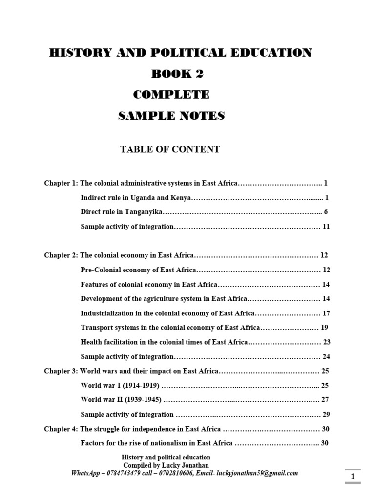 History s.2 NCDC Simplified Sample Notes | PDF | Uganda | Taxes