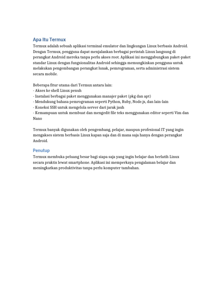 Apa Itu Termux | PDF