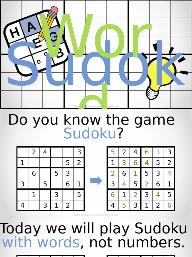 Word Sudoku - Instructions | PDF | Popular Scholarship | Np Complete ...