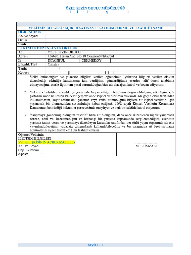 VI-Etik-Zirvesi-KVKK-Veli-Formu | PDF