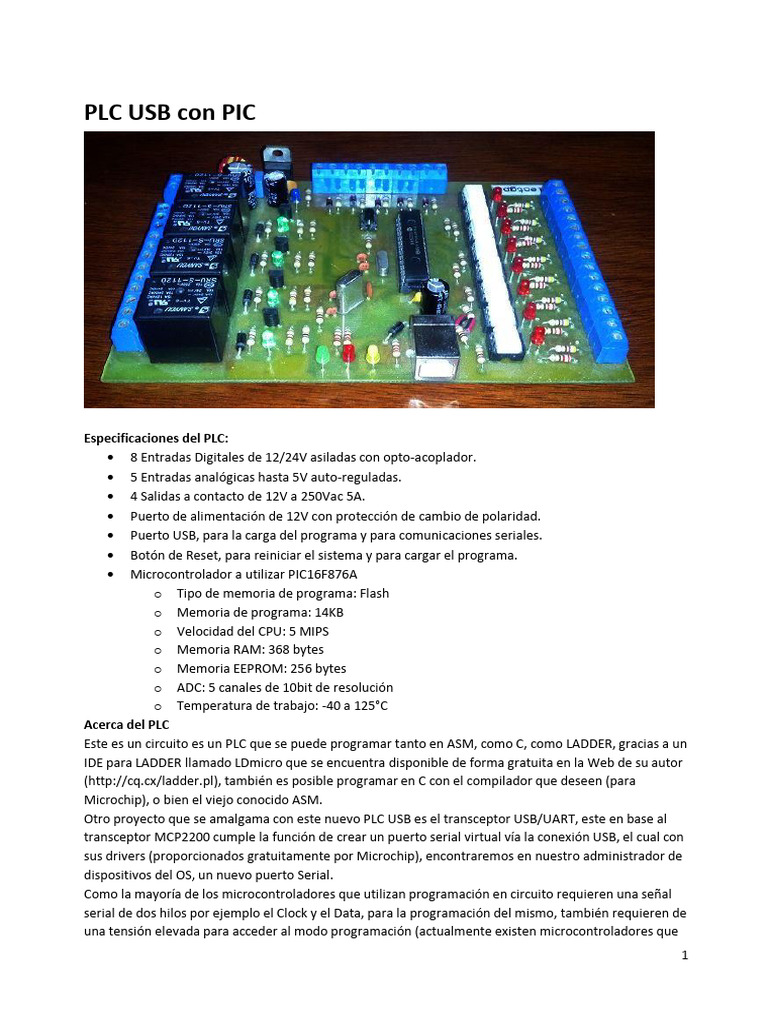 Manual de Desarrollo de PLC Con PIC | PDF | Microcontrolador | Programa de computadora