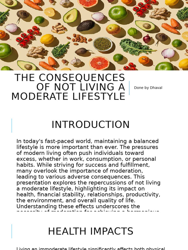 Consequences of an Immoderate Lifestyle | PDF | Sustainability ...