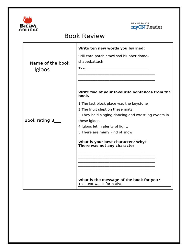 Igloos: An Informative Book Review | PDF