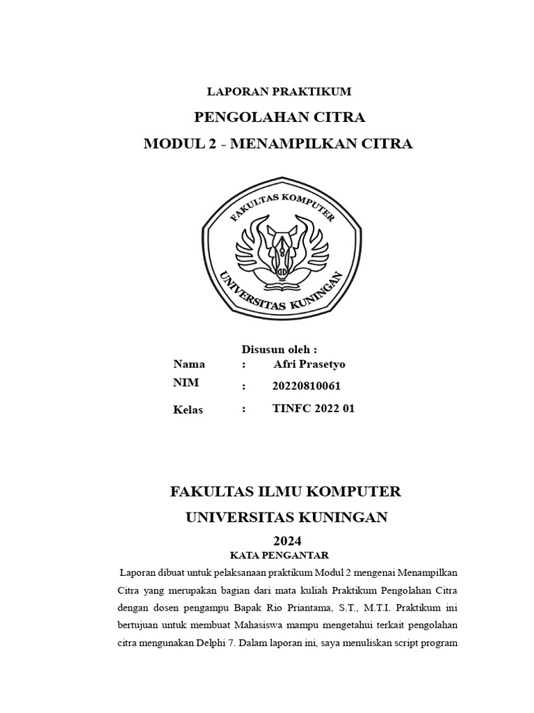 Laprak Modul 2 - Pengolahan Citra | PDF