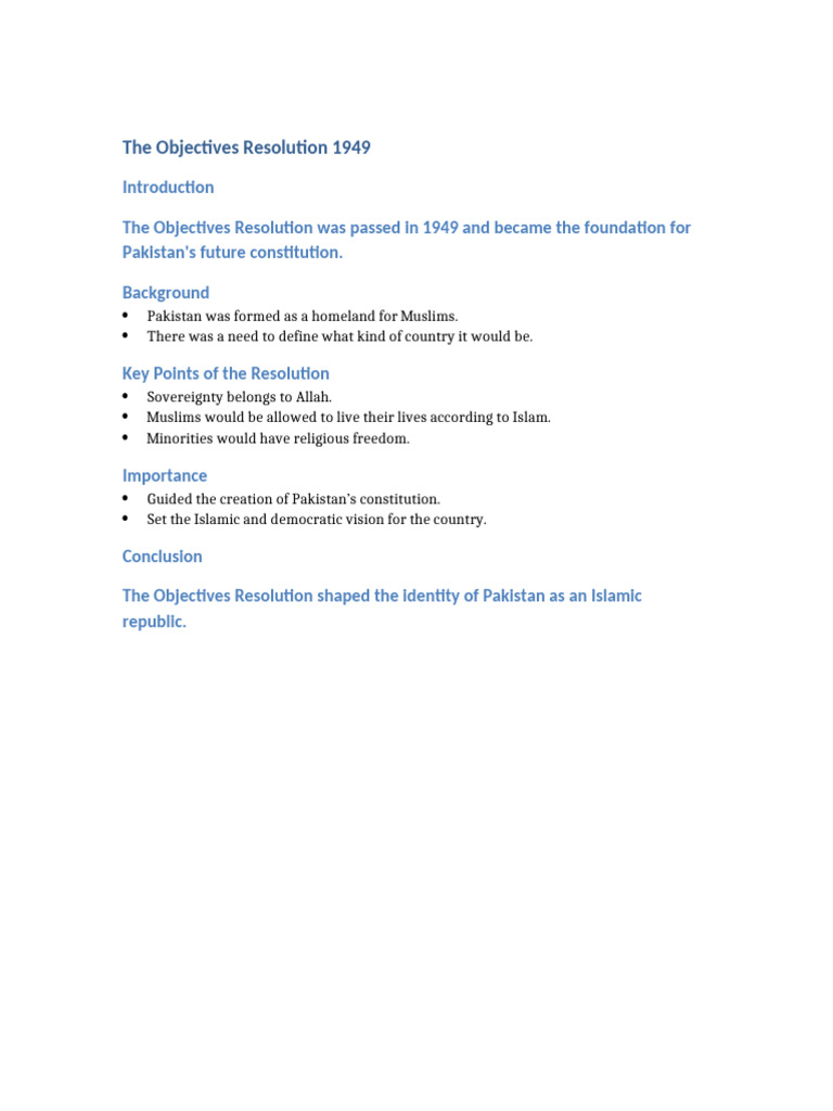 File 5 The Objectives Resolution 1949 | PDF