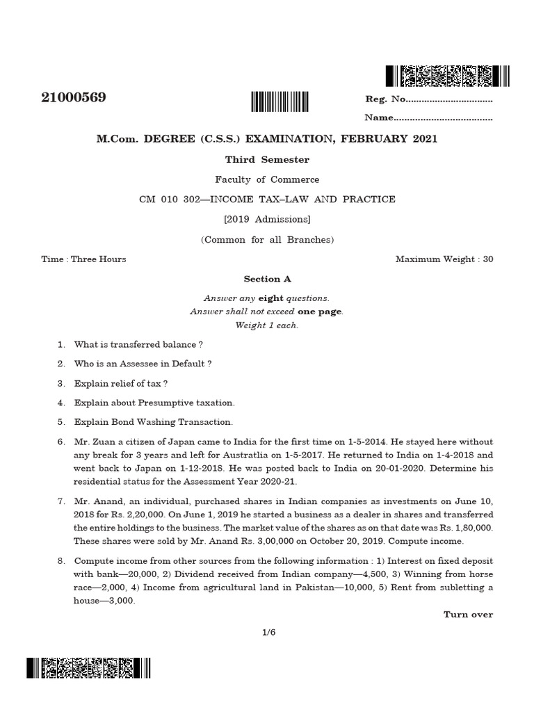 INCOME TAX LAW AND PRACTICE 2021 Min | PDF | Expense | Depreciation