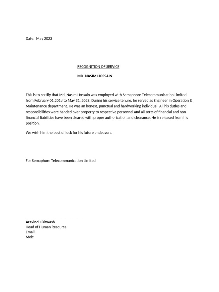 Clearence of Nasim | PDF