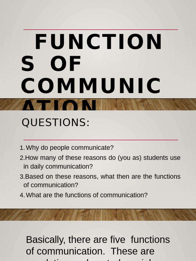 Functions of Communication Explained | PDF | Communication | Information
