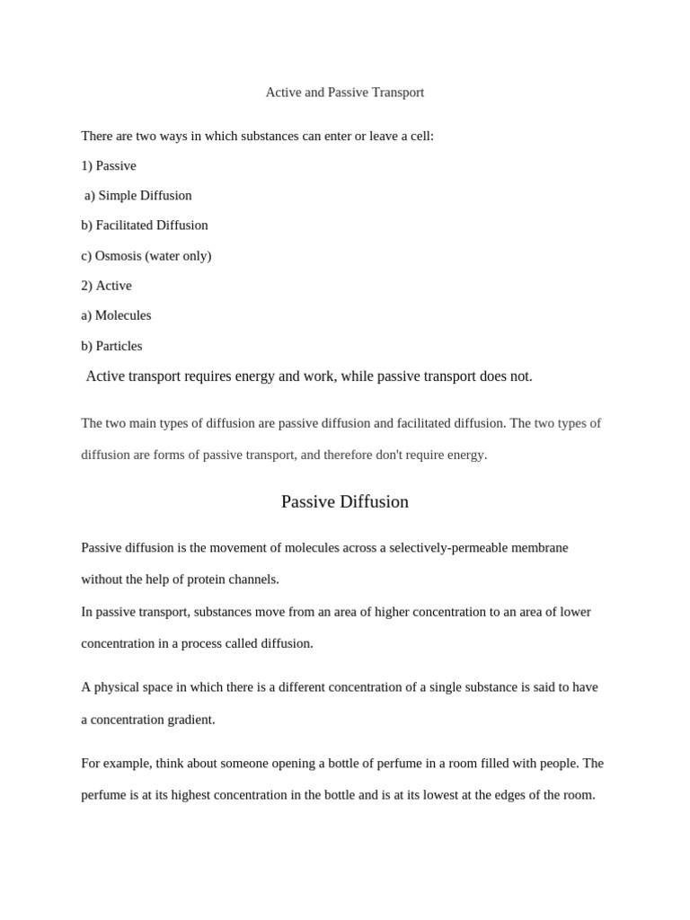 Active & Passive Transport 2 | PDF | Cell Membrane | Diffusion