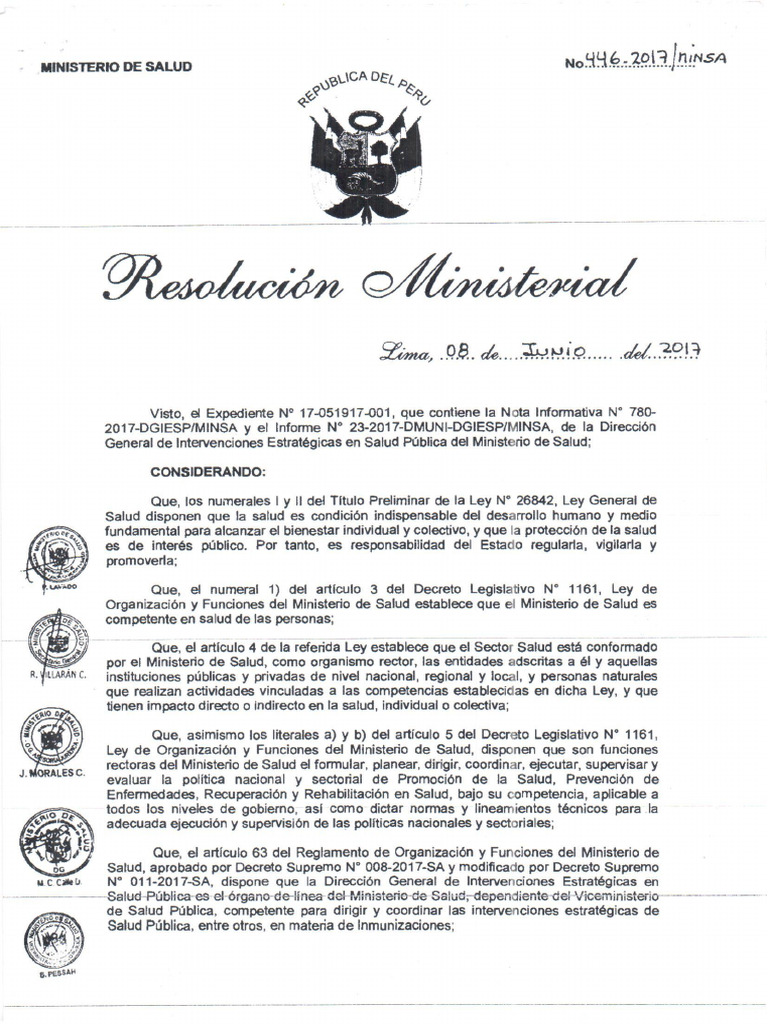 Modific Esquema Nacional Vacunacion | PDF