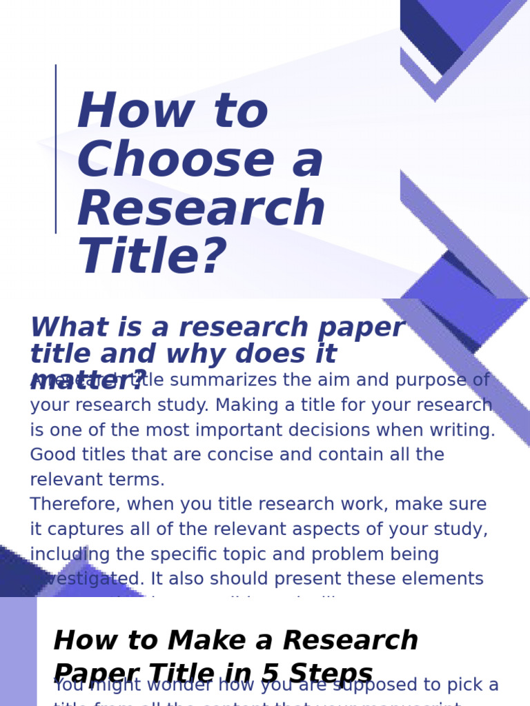 Research Title Presentation | PDF | Cognitive Science