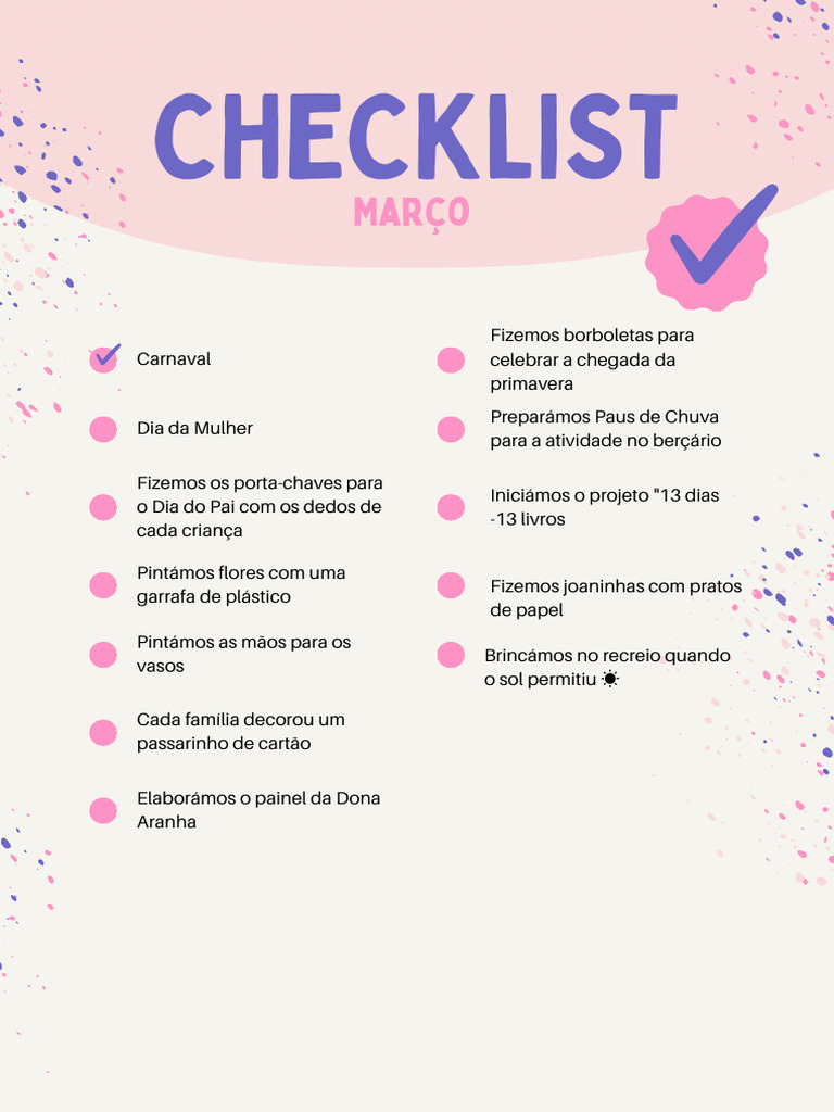 Checklist Semana Organizada Delicado Rosa e Roxo_20250331_141211_0000 | PDF