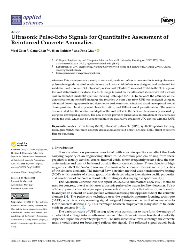 Ultrasonic Pulse-Echo Signals For Quantitative Ass | PDF ...