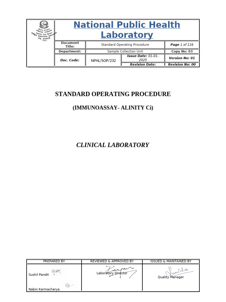 Abbott Architect Immunoassay Sops | PDF | Vitamin B12 | Anemia