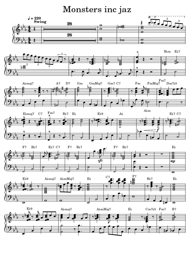 Monsters Inc. - Piano | PDF