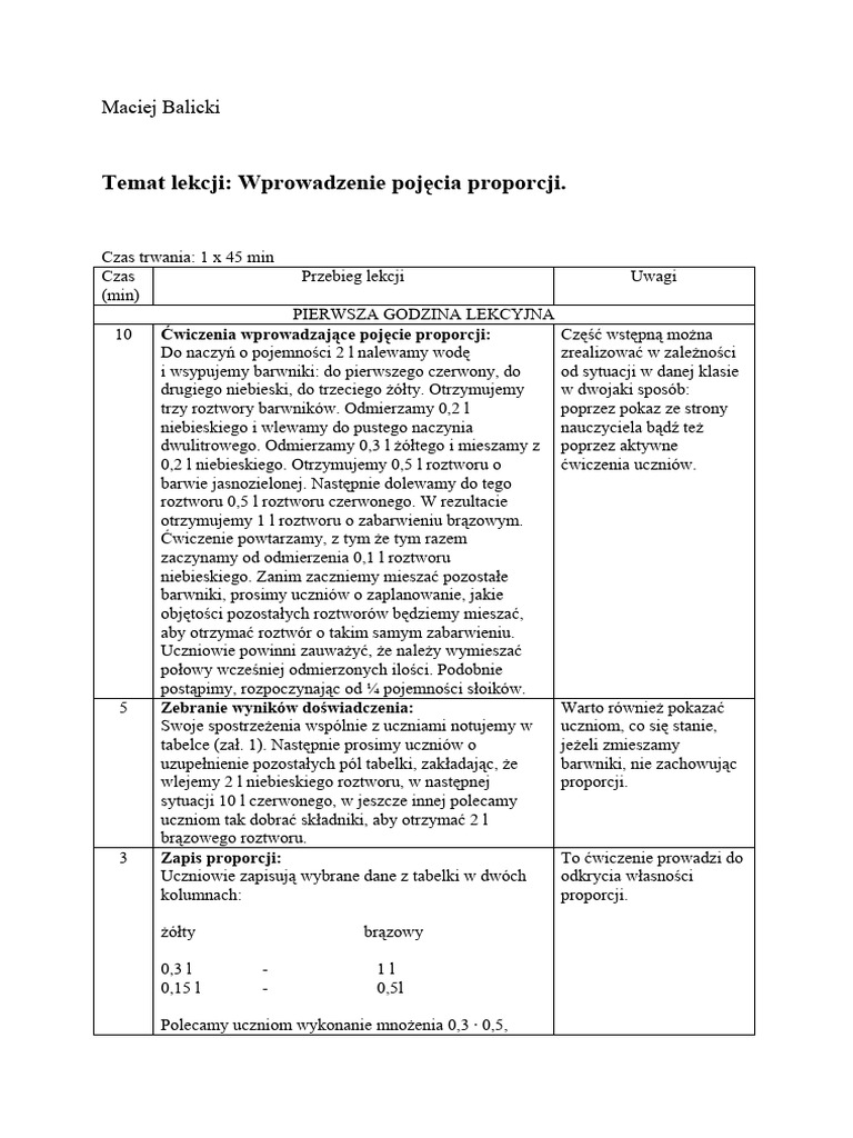 1 Wprowadzenie Pojecia Proporcji PDF | PDF
