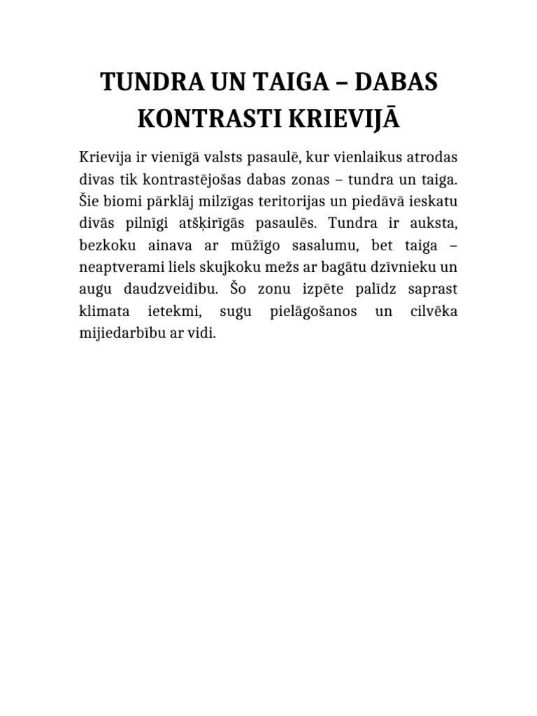 Tundra Taiga A3 A4 Teksti | PDF