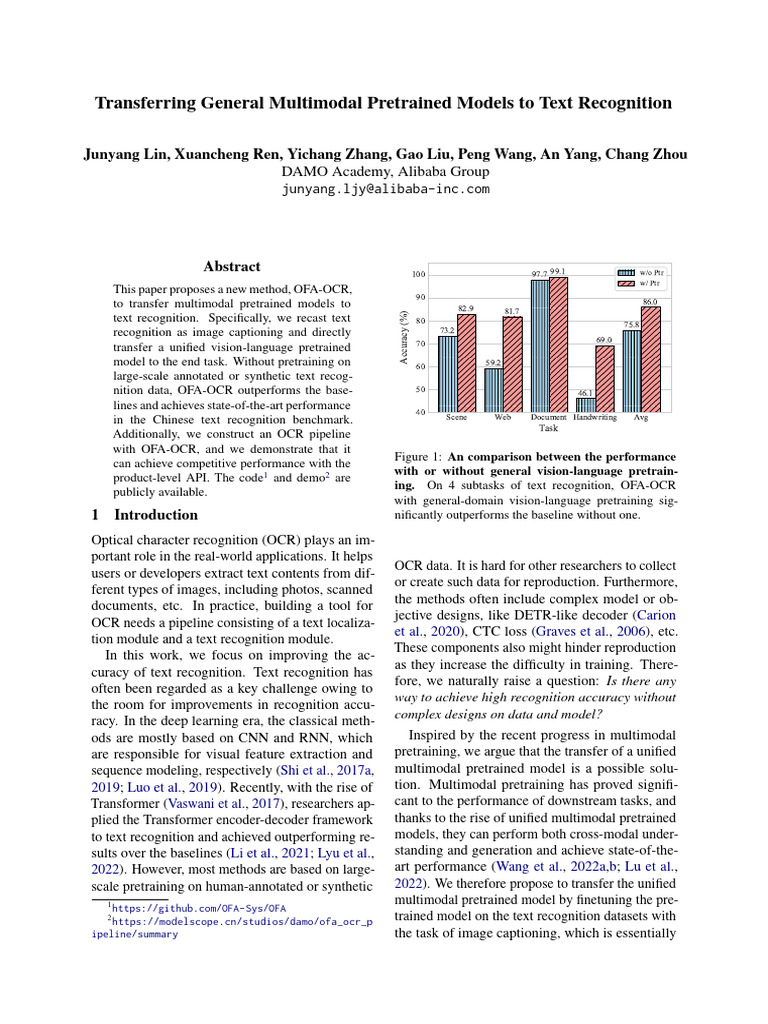 Transferring General Multimodal Pretrained Models To Text Recognition | PDF | Optical Character ...