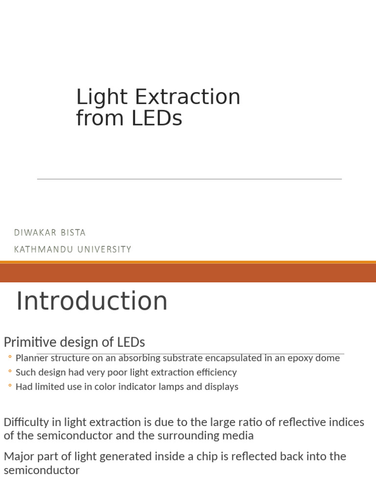 11 Light Extraction From LEDs | PDF | Light Emitting Diode | Gallium ...