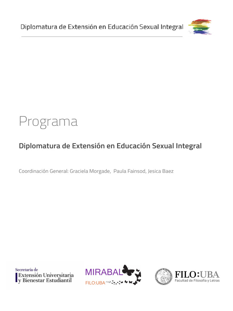 Programa Diplomatura ESI 2025 | PDF | Educación sexual | Plan de estudios