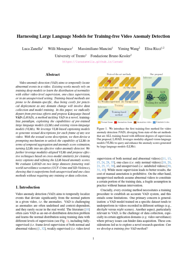 Harnessing Large Language Models For Training-Free Video Anomaly Detection | PDF | Receiver ...