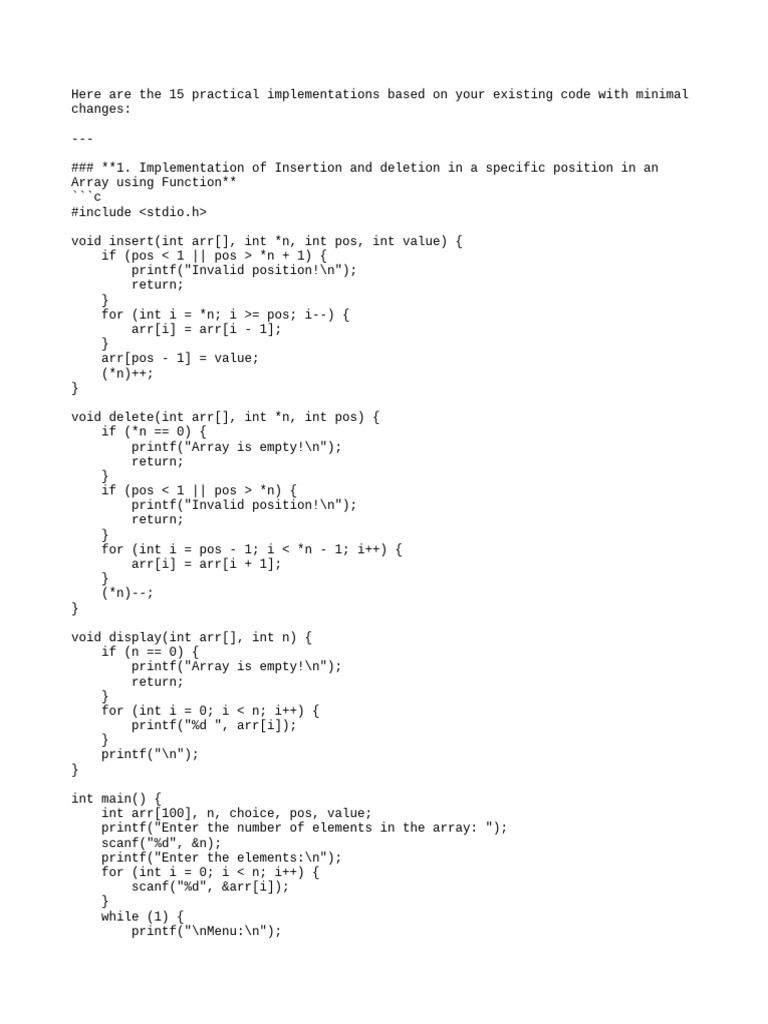 Practical C Array and Linked List Implementations | PDF | Queue (Abstract Data Type) | Computing