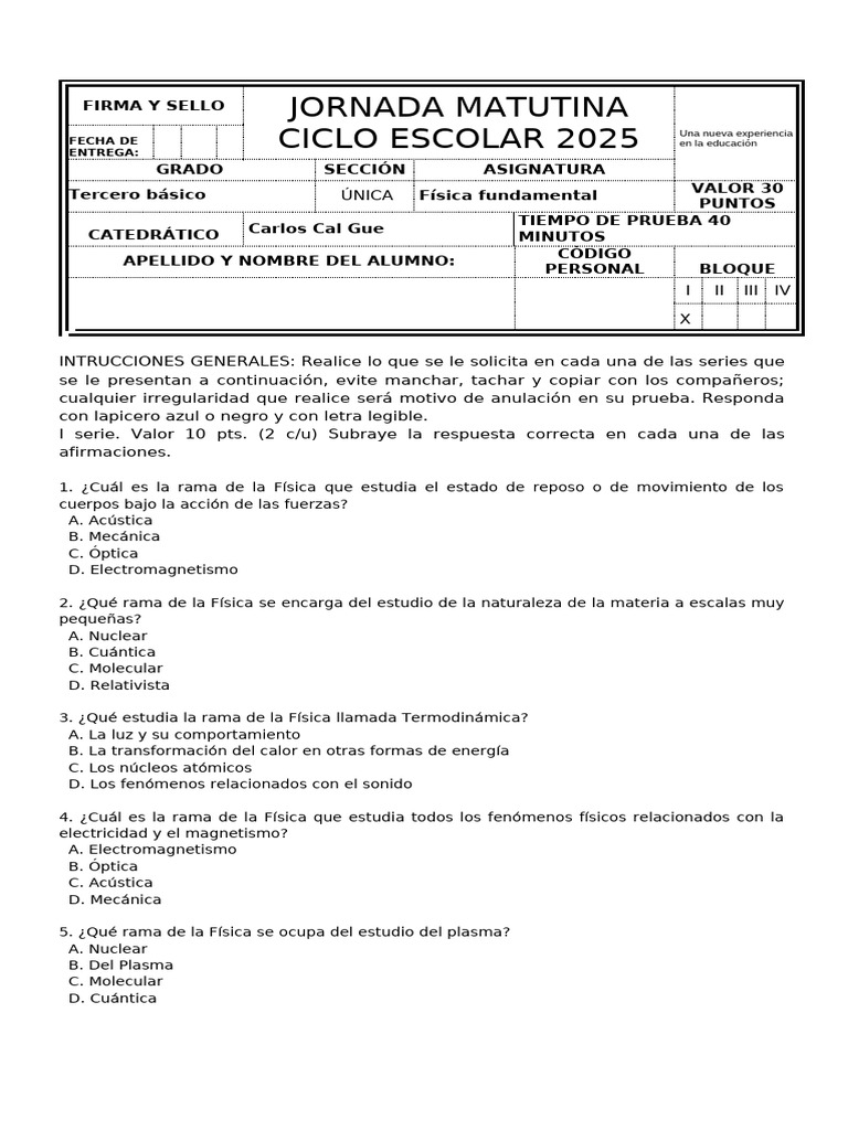 Fisica Tercero | PDF | Física | Electromagnetismo