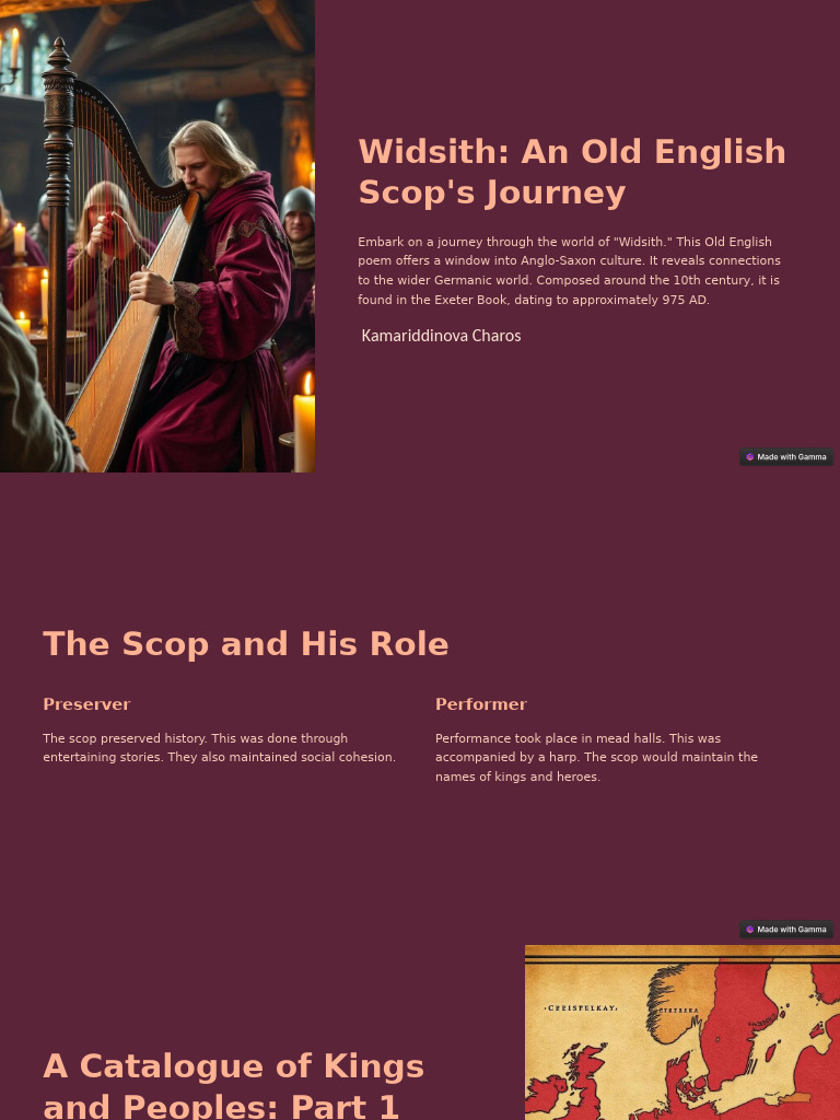 Widsith: Insights into Anglo-Saxon Scops | PDF | Medieval Literature