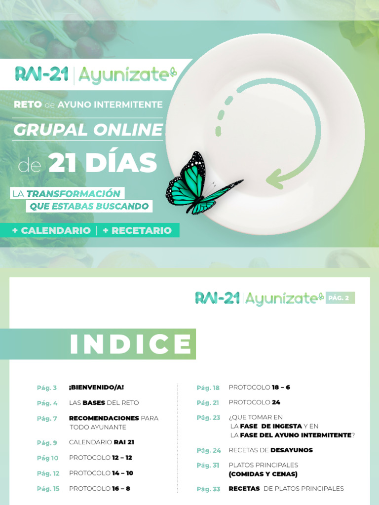 Reto de Ayuno Intermitente RAI-21 | PDF | Alimentos | Vegetales