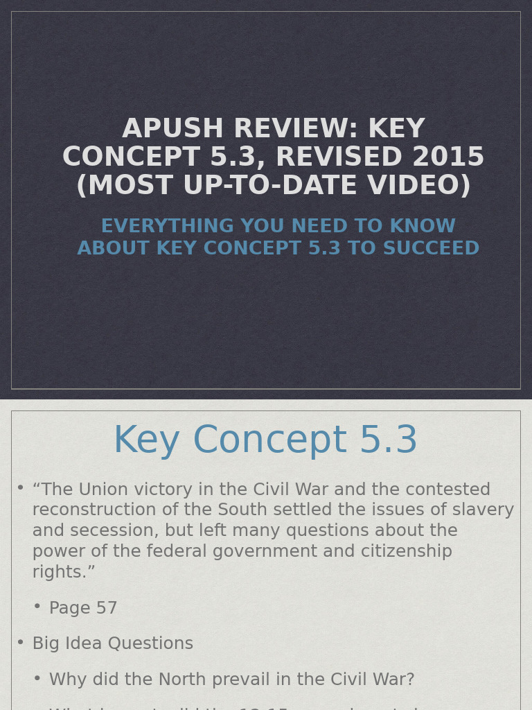 APUSH Review Key Concept 5.3 Revised 2015 Ipad | PDF | Reconstruction ...