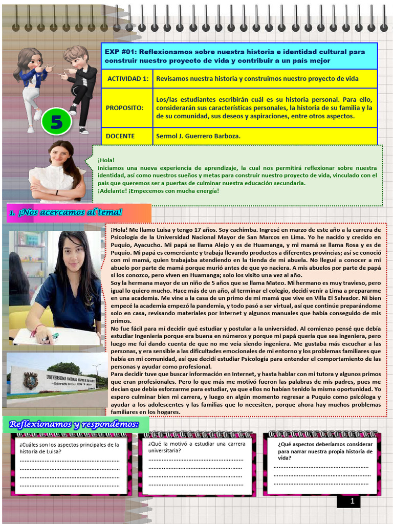 5º SEC TUTORIA. EXP 01 ACTV3 | PDF