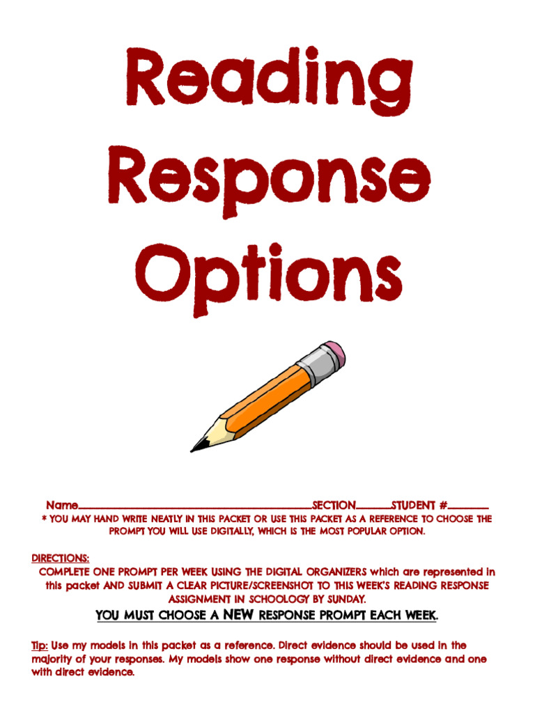 All Reading Response Options 2025 | PDF | Evidence | Narration