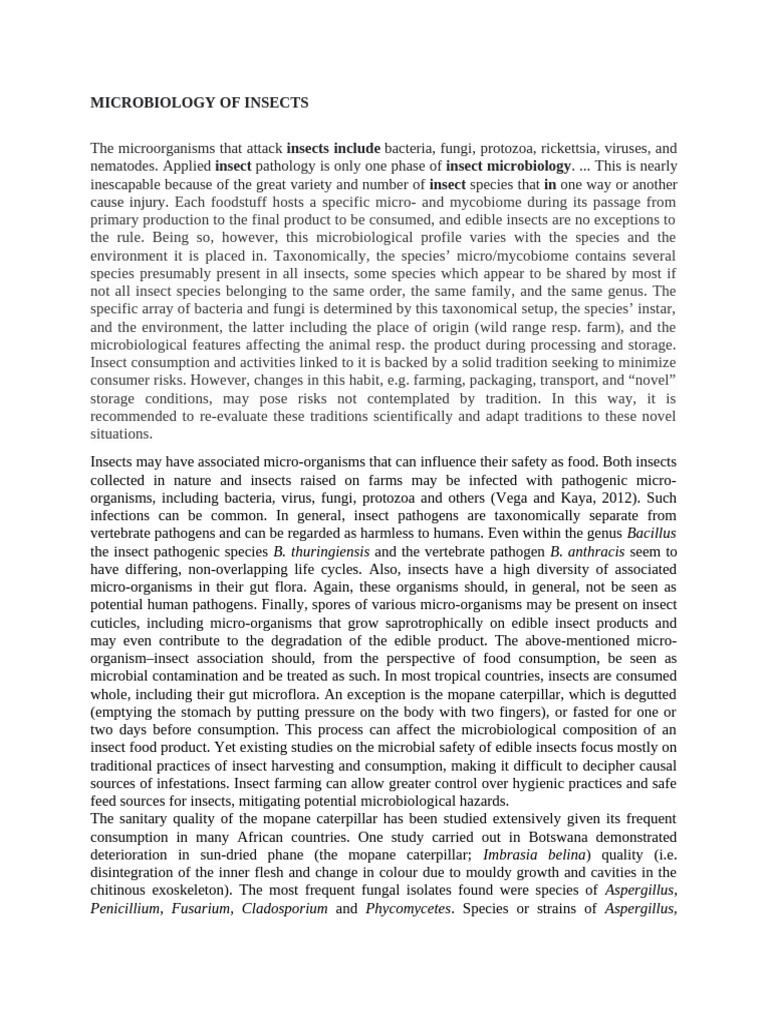 Microbiology of Insects | PDF | Milk | Microorganism