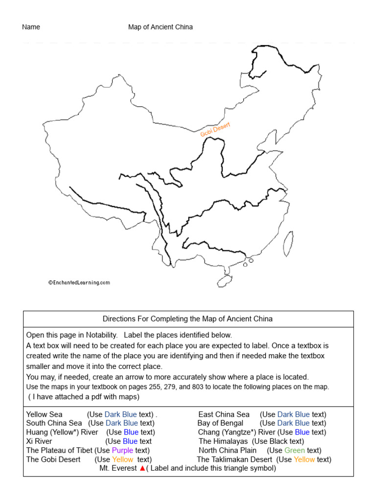 Class Activity - Map of Ancient China | PDF