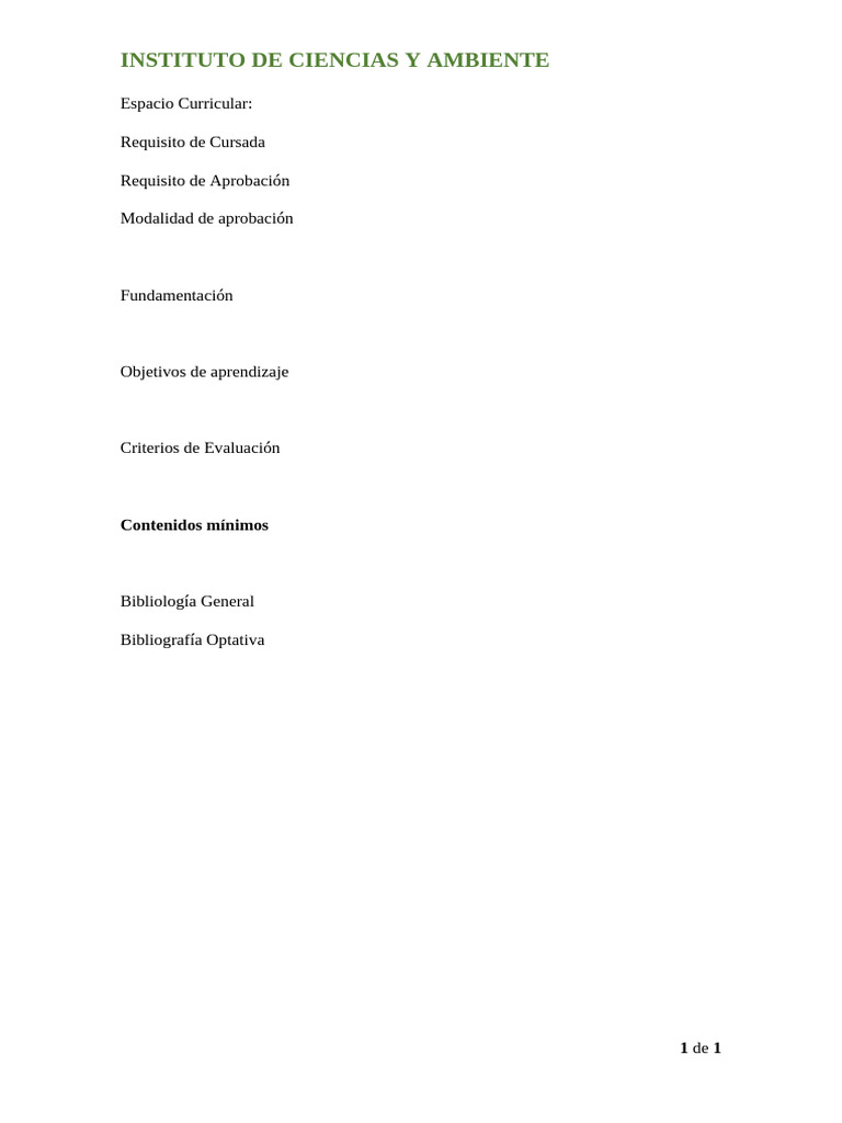 Programa de Materias | PDF