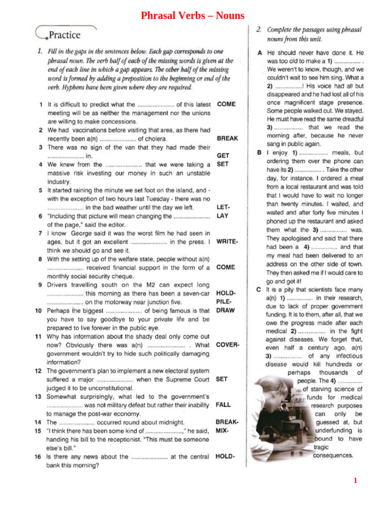 Phrasal Verbs - Nouns (Advanced) - 50hs | PDF