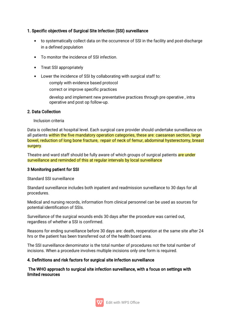SSI Surveillance and Prevention Protocols | PDF | Surgery | Infection