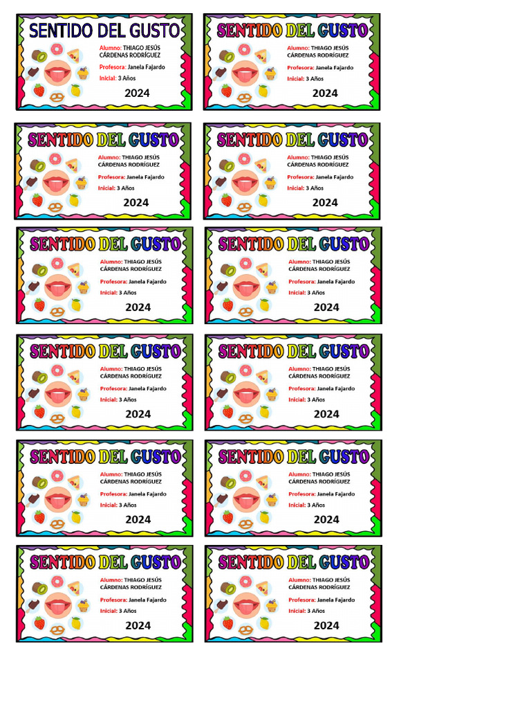 Recuerdo Del Sentido Del Gusto | PDF