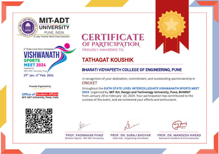 Sixth State Level Intercollegiate Vishwanath Sports Meet 2024_tathagat ...