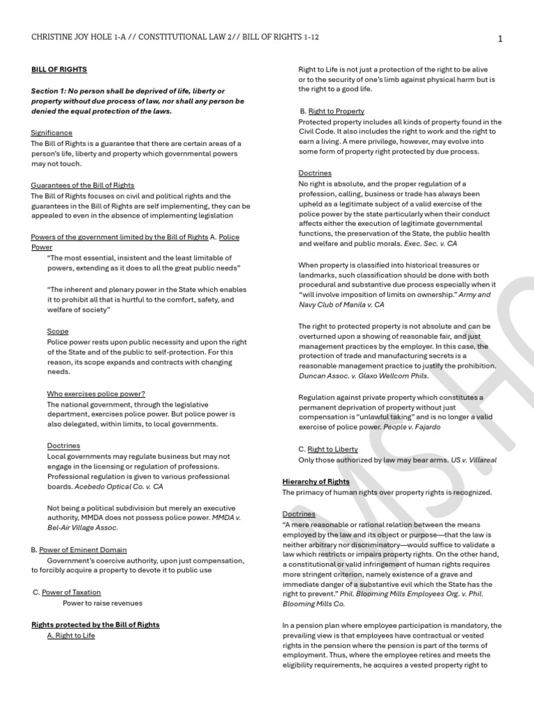 Bill or Rights Sec1-12 Rev. | PDF | Search And Seizure | Search Warrant