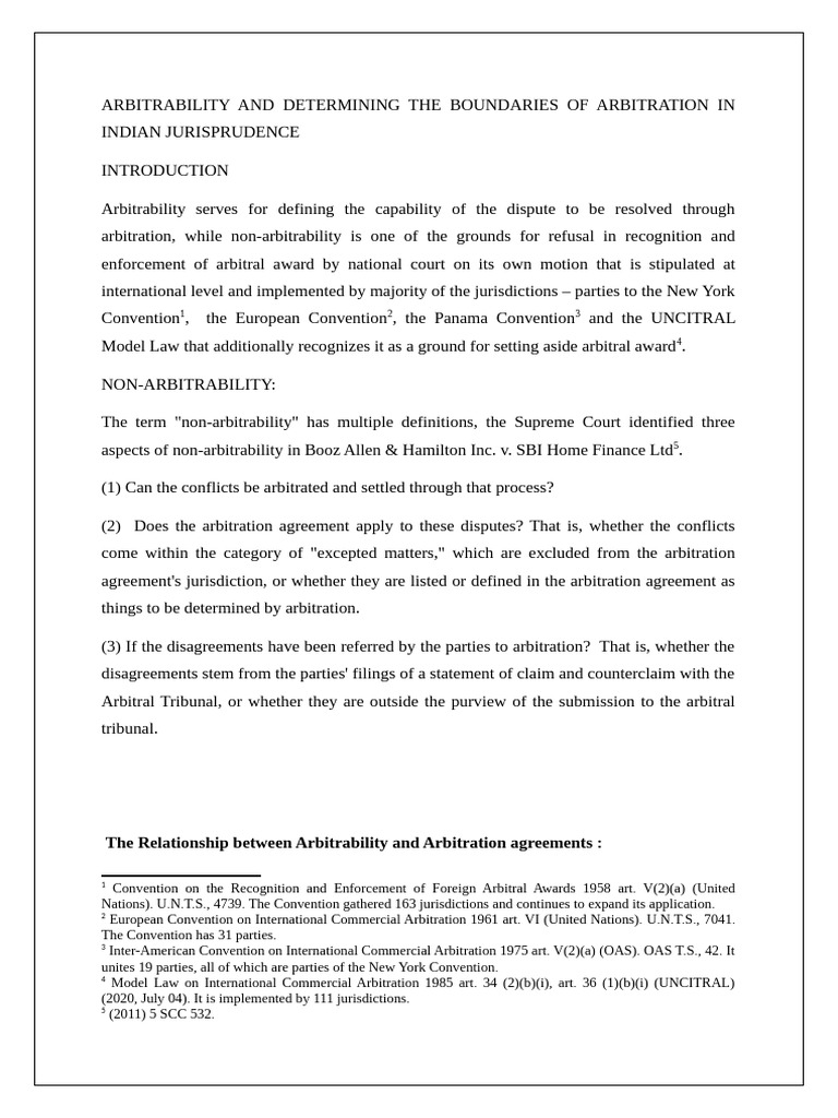 Arbitrability in Indian Arbitration Law | PDF | Arbitration | Lease