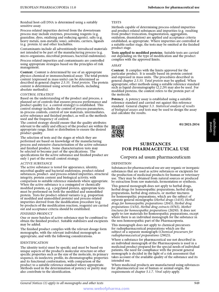 Substances for Pharmaceutical Use | PDF | Assay | Pharmaceutical ...