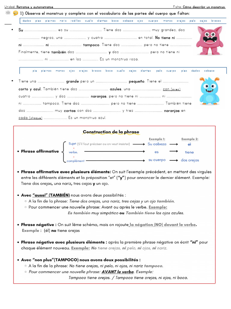 Cómo describir un monstruo | PDF | Extremidades (anatomía) | Color