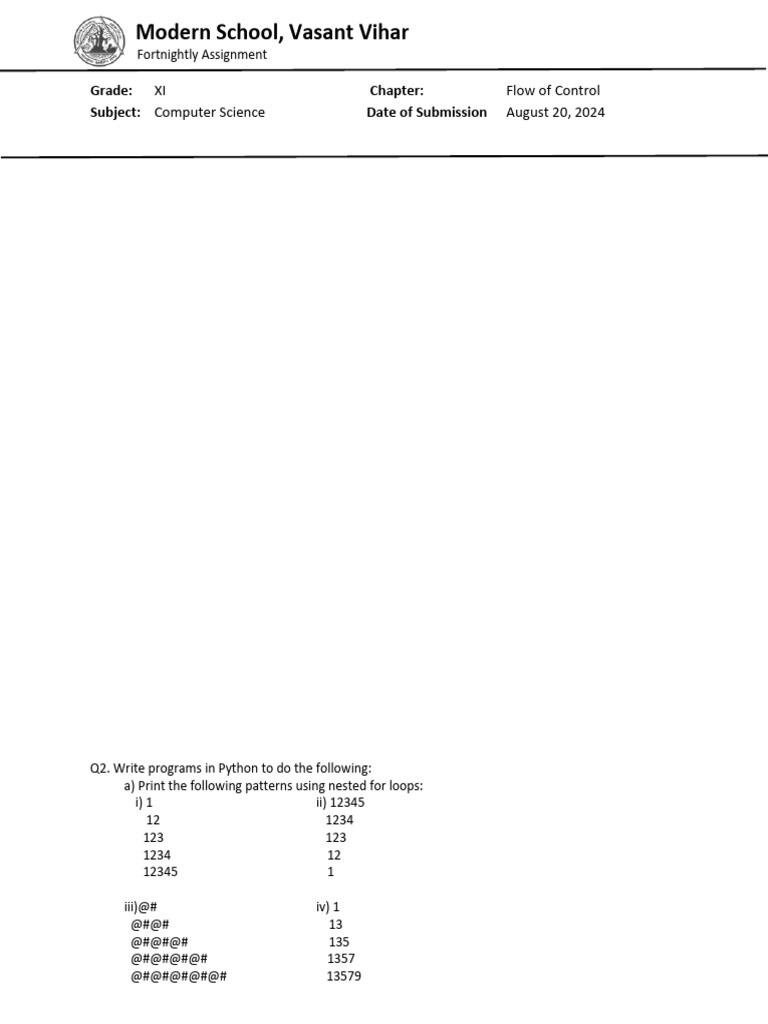168202413324953computer Science Assignment For Grade XI | PDF